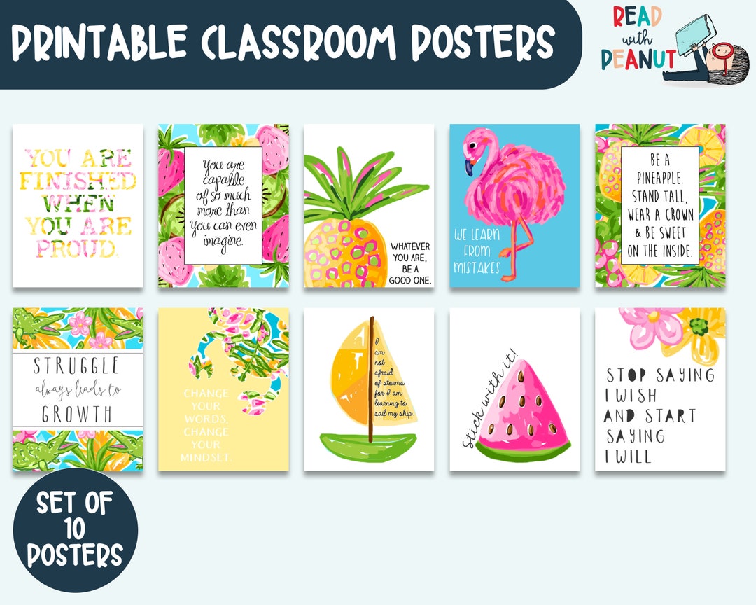 Growth Mindset Classroom Decor, Tropical Classroom Decor, Tropical Art ...