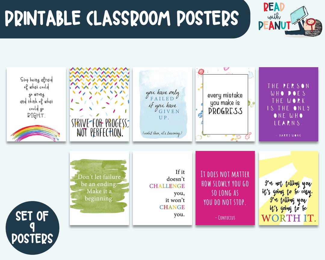 Growth Mindset Classroom Decor, Rainbow Classroom Wall Art, Teacher ...
