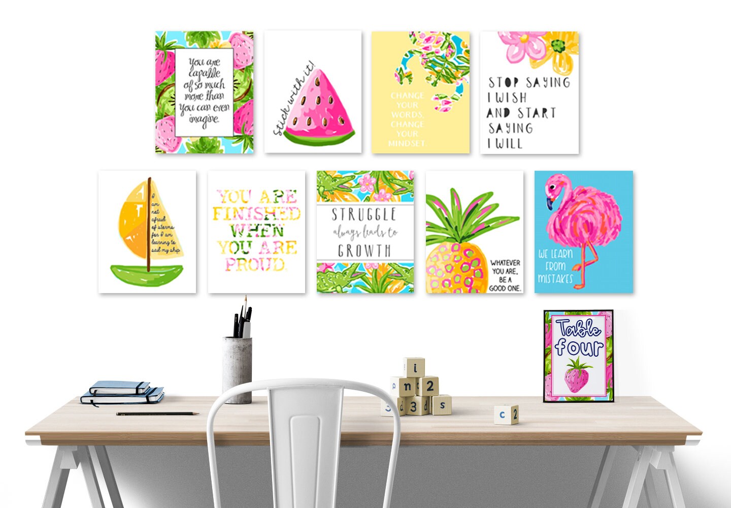 Growth Mindset Classroom Decor, Tropical Classroom Decor, Tropical Art ...