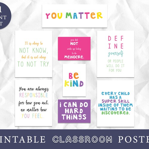 Teacher Classroom Art Prints Growth Mindset Posters | Etsy