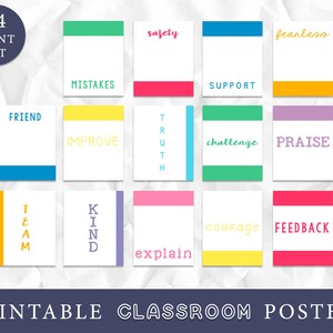 Growth Mindset Classroom Art Prints, Student Power Words, Educational ...