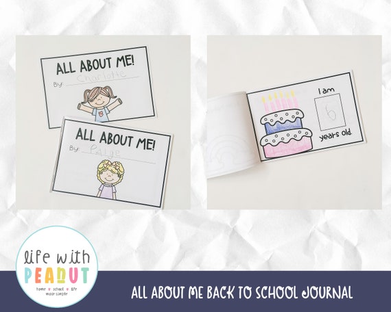 All About Me Journal for Back to School Activities and Memory | Etsy