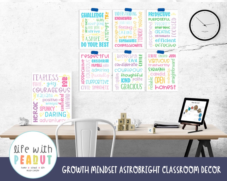 Growth Mindset Classroom Decor Astrobright Classroom Wall | Etsy