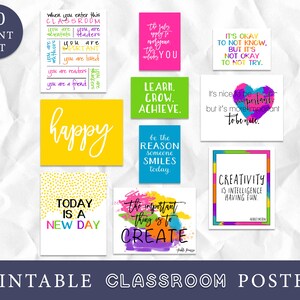 Classroom Decor Kid's Wall Art Inspirational Art Quotes | Etsy