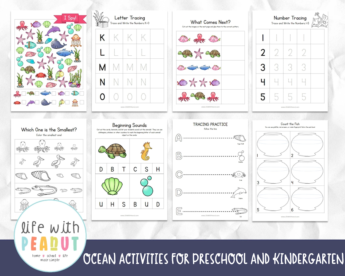 Ocean Activities for Preschoolers and Kindergarteners - Etsy