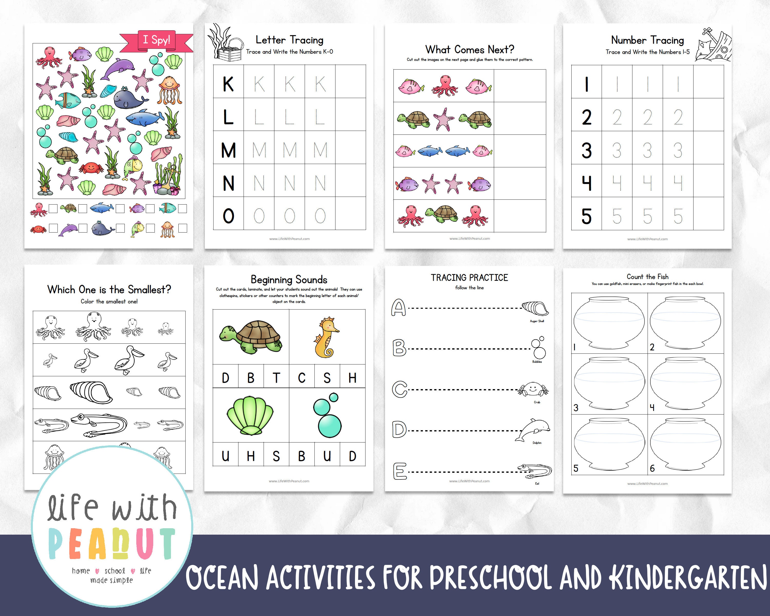 Ocean Activities for Preschoolers and Kindergarteners | Etsy