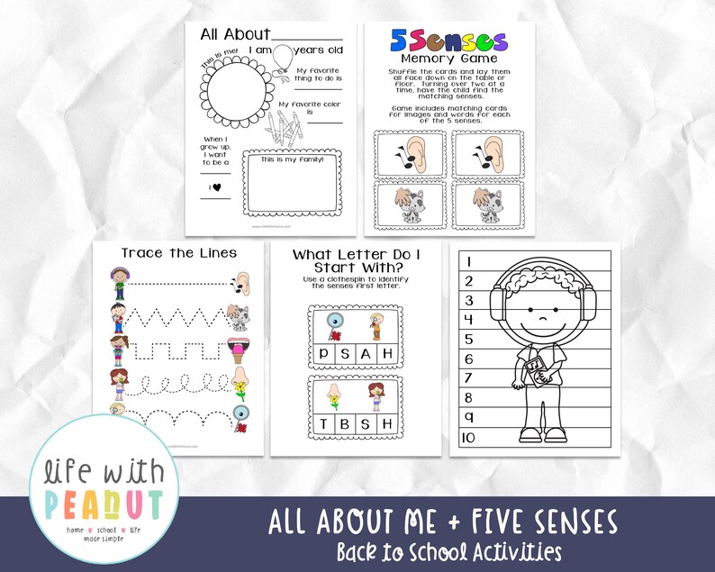 All About Me and Five Senses Activity Pack Preschool - Etsy