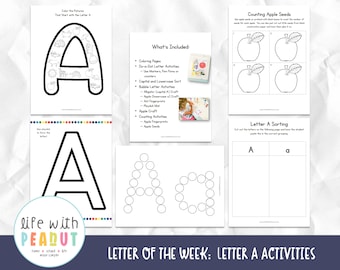 A Apple Letter of the Week Curriculum Tot School Preschool Curriculum ...
