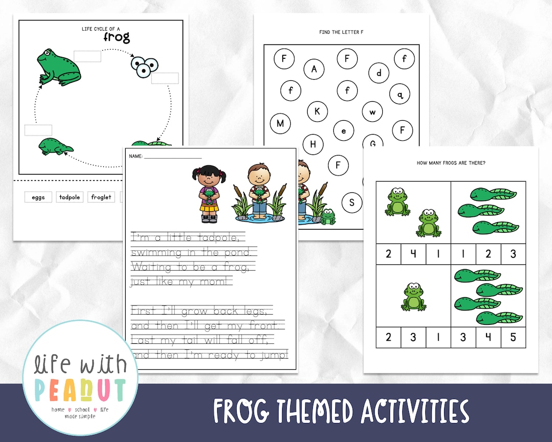 Frogs Theme Activities for Preschool, Kindergarten, Spring Math Centers ...