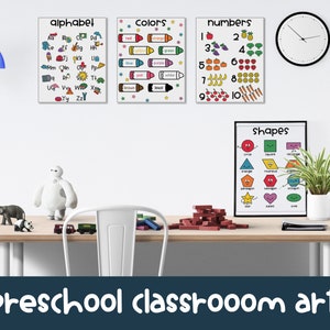 Preschool Wall Posters, Astrobright Classroom Decor, Learn Alphabet ...