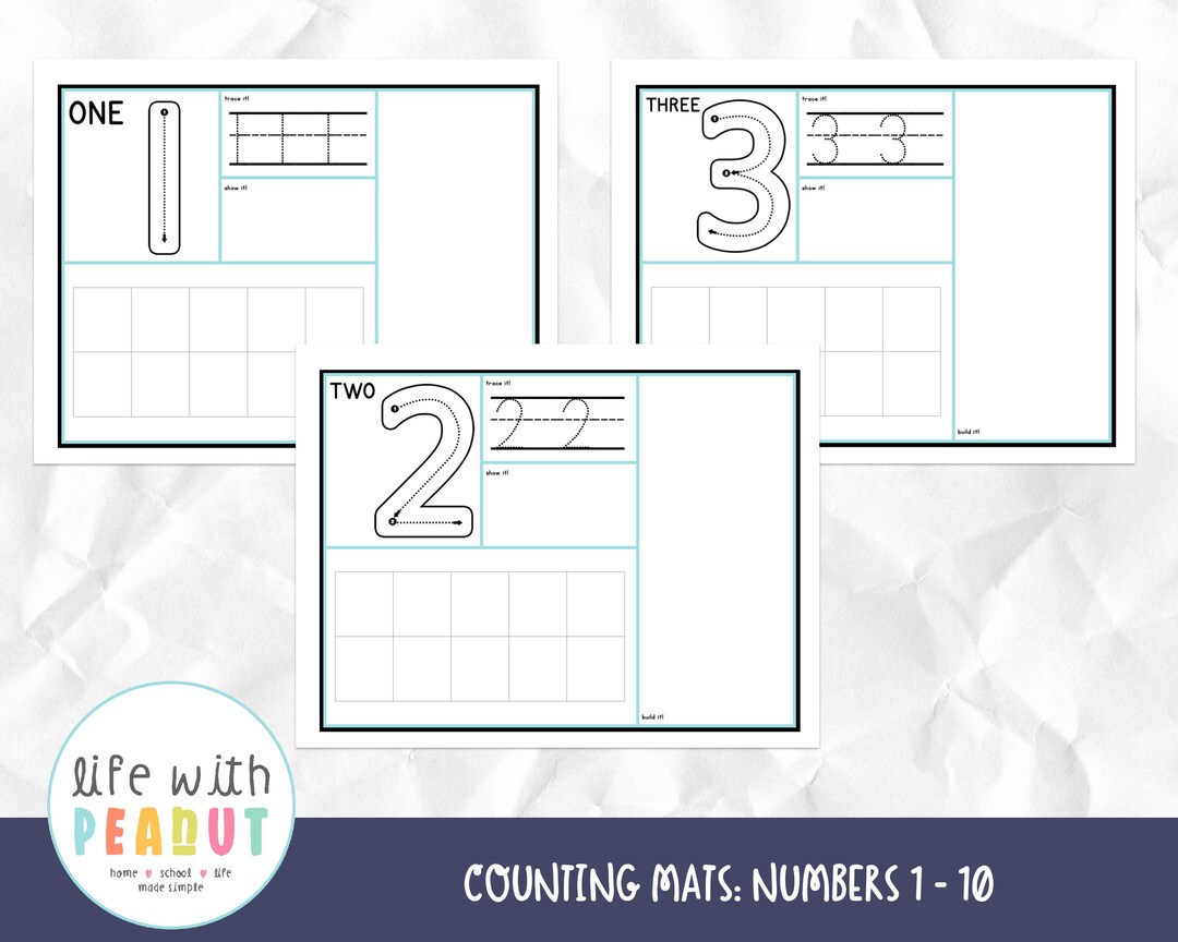 Counting Activity Mats, Numbers 1 - 10, Preschool Activity ...