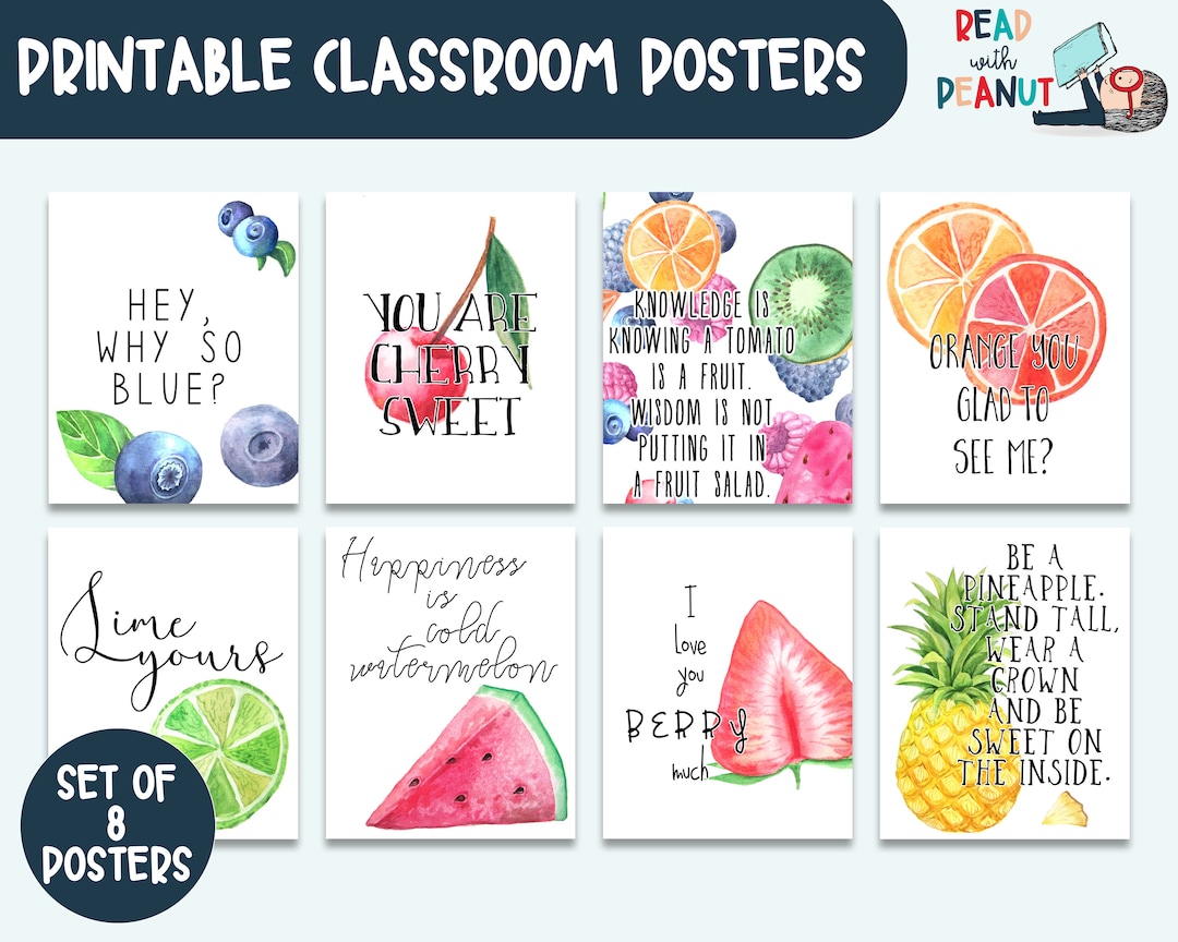 Funny Fruit Posters, Funny Art Prints, Cute Saying, Kitchen Wall Decor ...