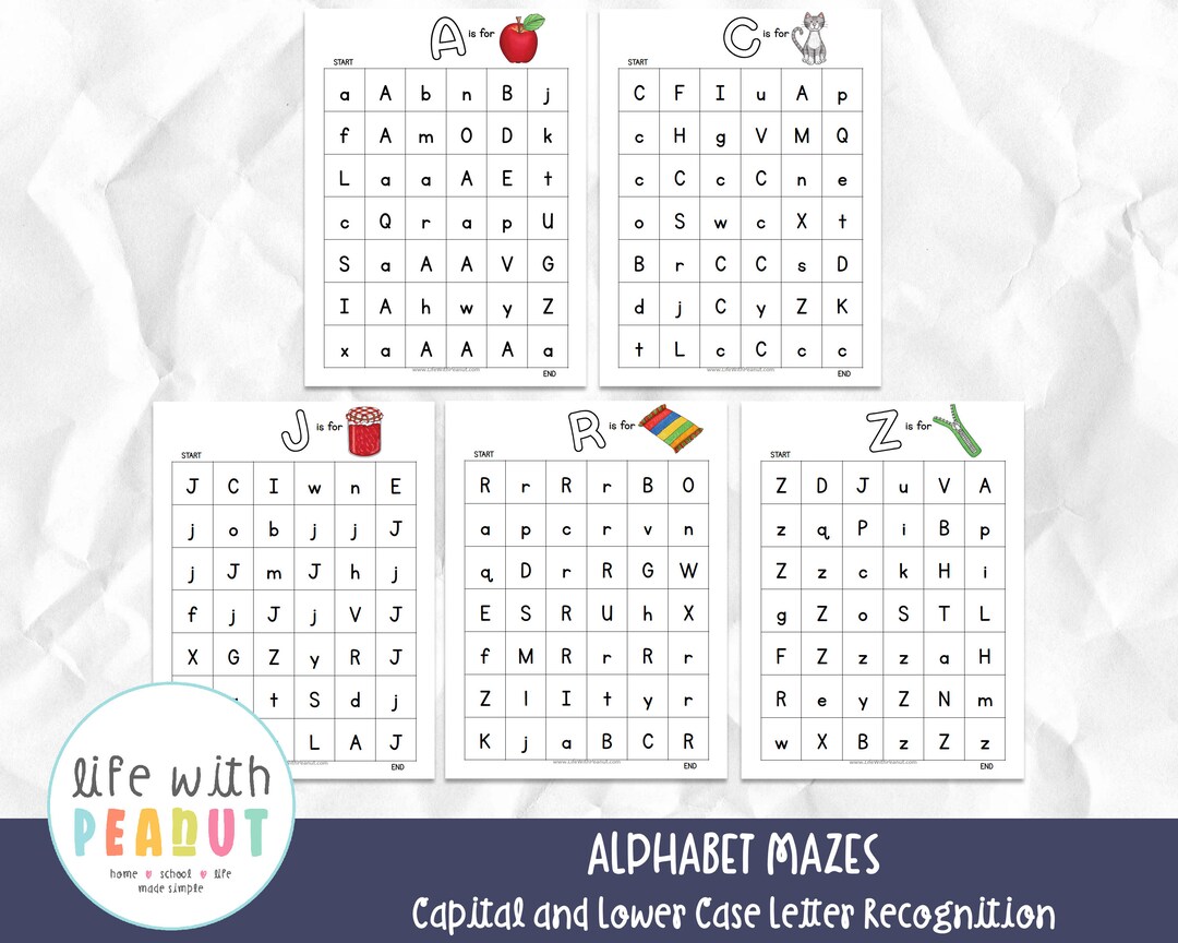 Alphabet Recognition Maze, Identify Letter Activities, Preschool ...