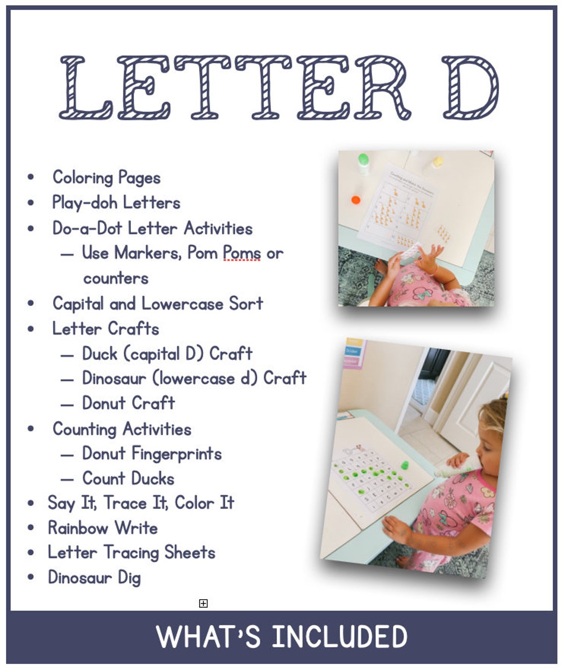 Letter of the Week Recognition Letter D Activities Alphabet - Etsy