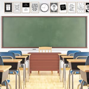 Classroom Wall Decor, School Art Prints, Black and White Typography ...