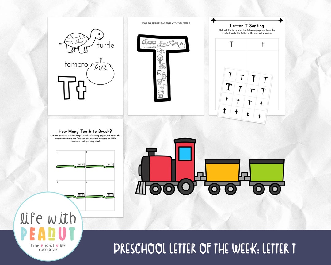 Preschool Letter of the Week Curriculum, Letter T Activities and Crafts ...