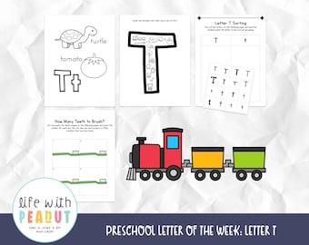 Preschool Letter of the Week Curriculum Letter T Activities - Etsy