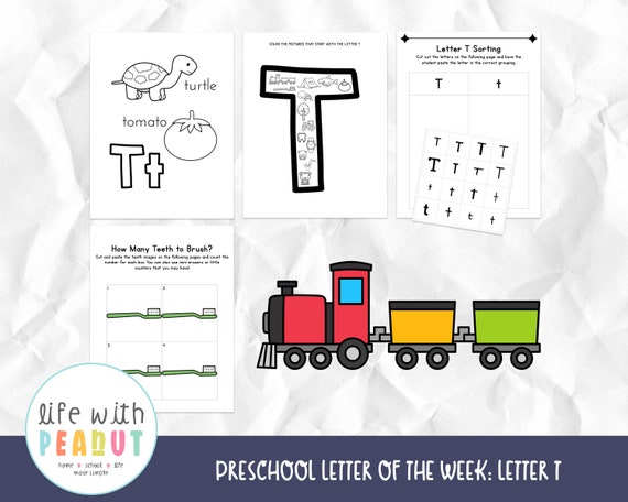 Preschool Letter of the Week Curriculum Letter T Activities | Etsy
