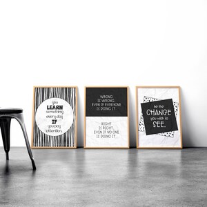 Classroom Wall Decor, School Art Prints, Black and White Typography ...