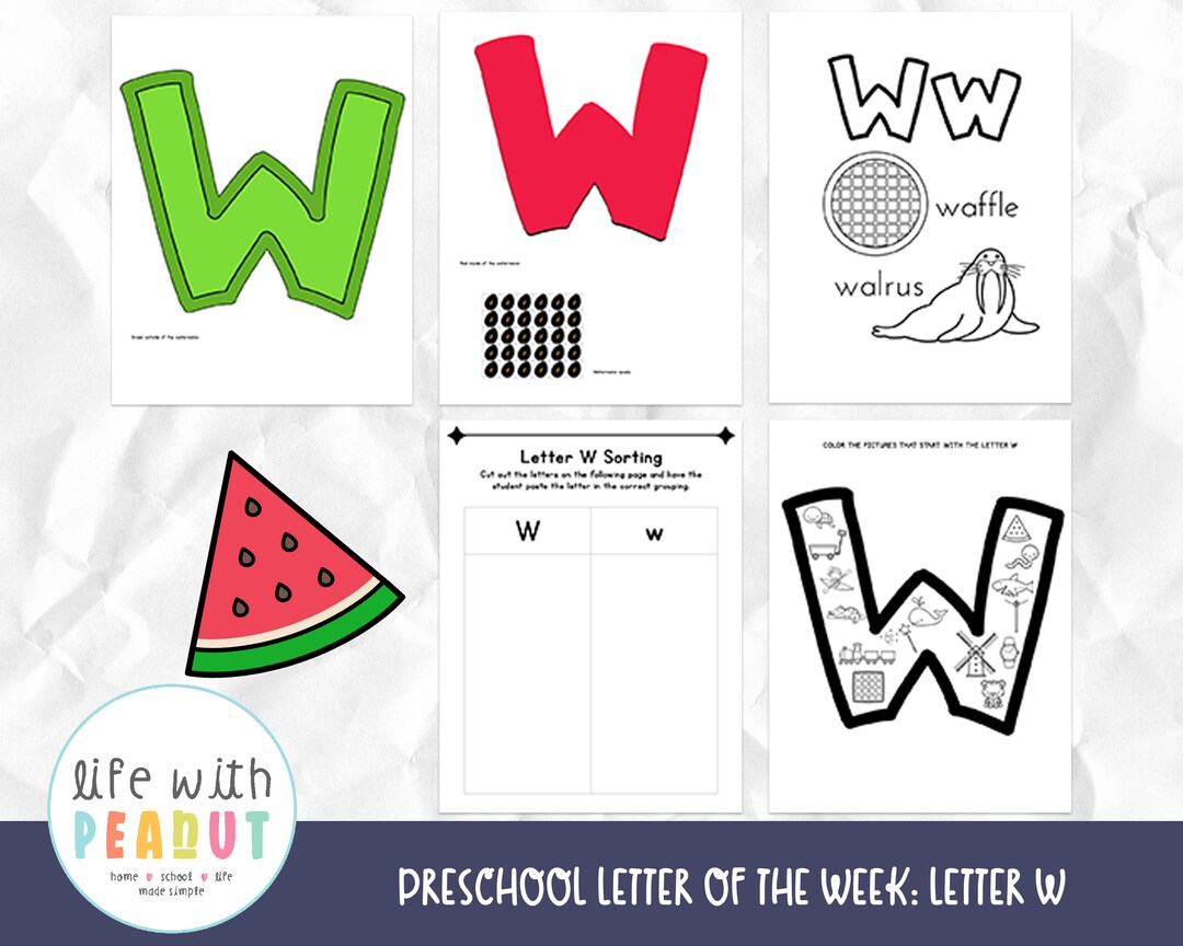 Preschool Letter of the Week Curriculum, Letter W Activities and Crafts ...