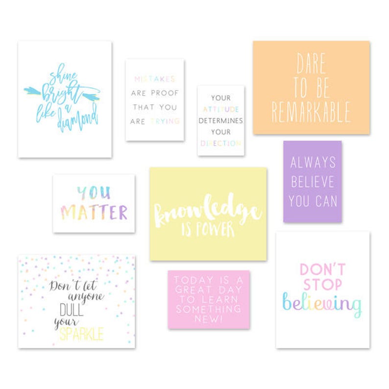 Inspirational Art Prints for Classroom Pastel Classroom | Etsy