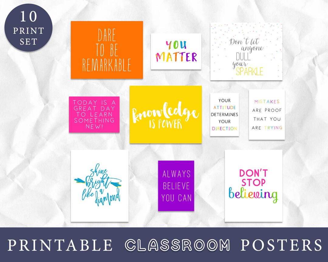Inspirational Art Prints, Classroom Decor, Playroom Art Quotes ...