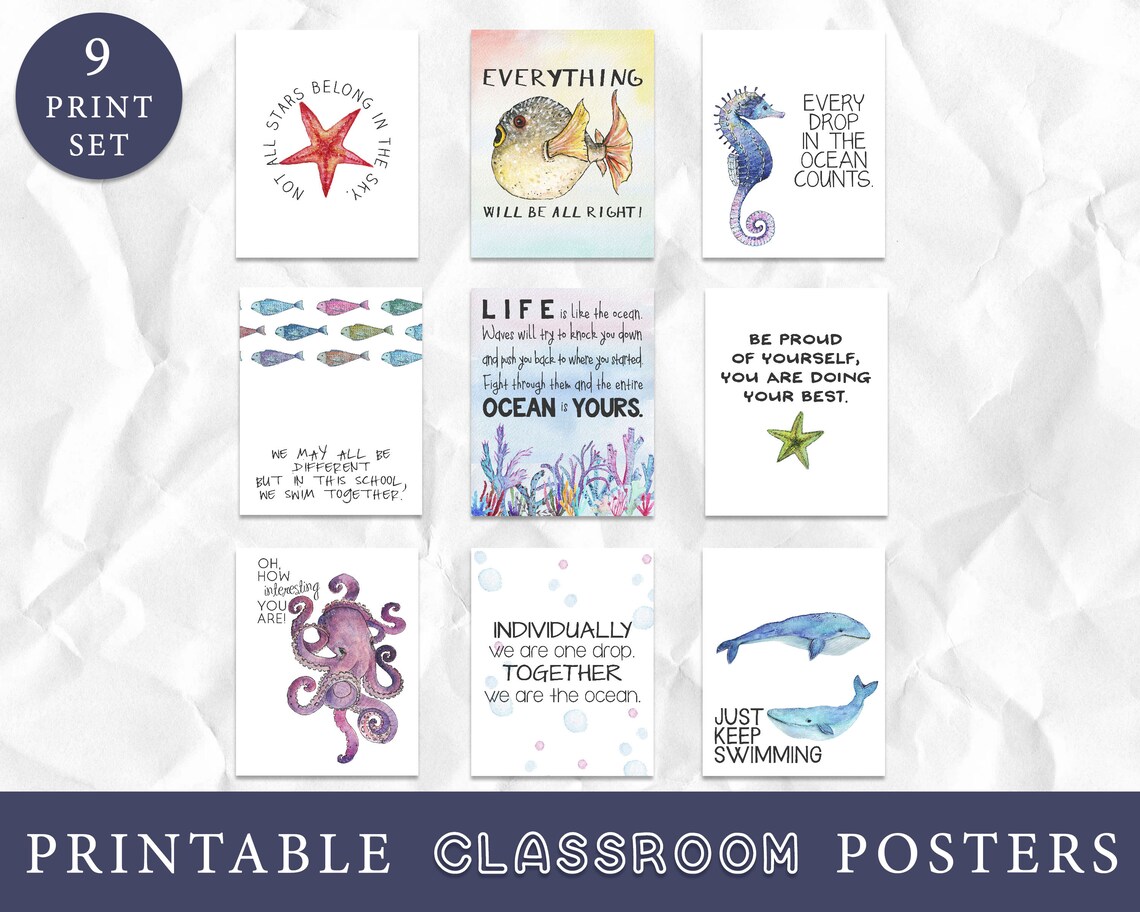 Growth Mindset Classroom Decor Ocean Classroom Art Prints | Etsy