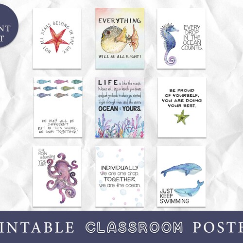 Growth Mindset Classroom Decor Ocean Classroom Art Prints | Etsy