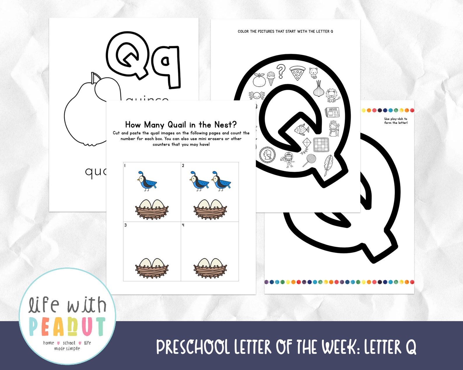 Preschool Letter of the Week Curriculum Letter Q Activities | Etsy