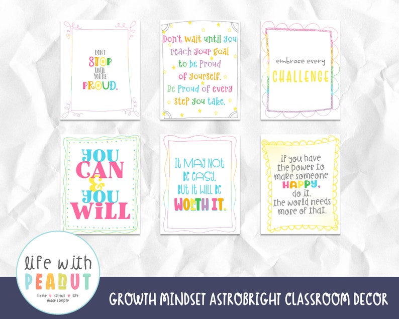 Growth Mindset Classroom Decor Astrobright Classroom Wall - Etsy