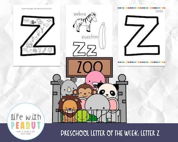 Preschool Letter of the Week Curriculum Letter Z Activities | Etsy