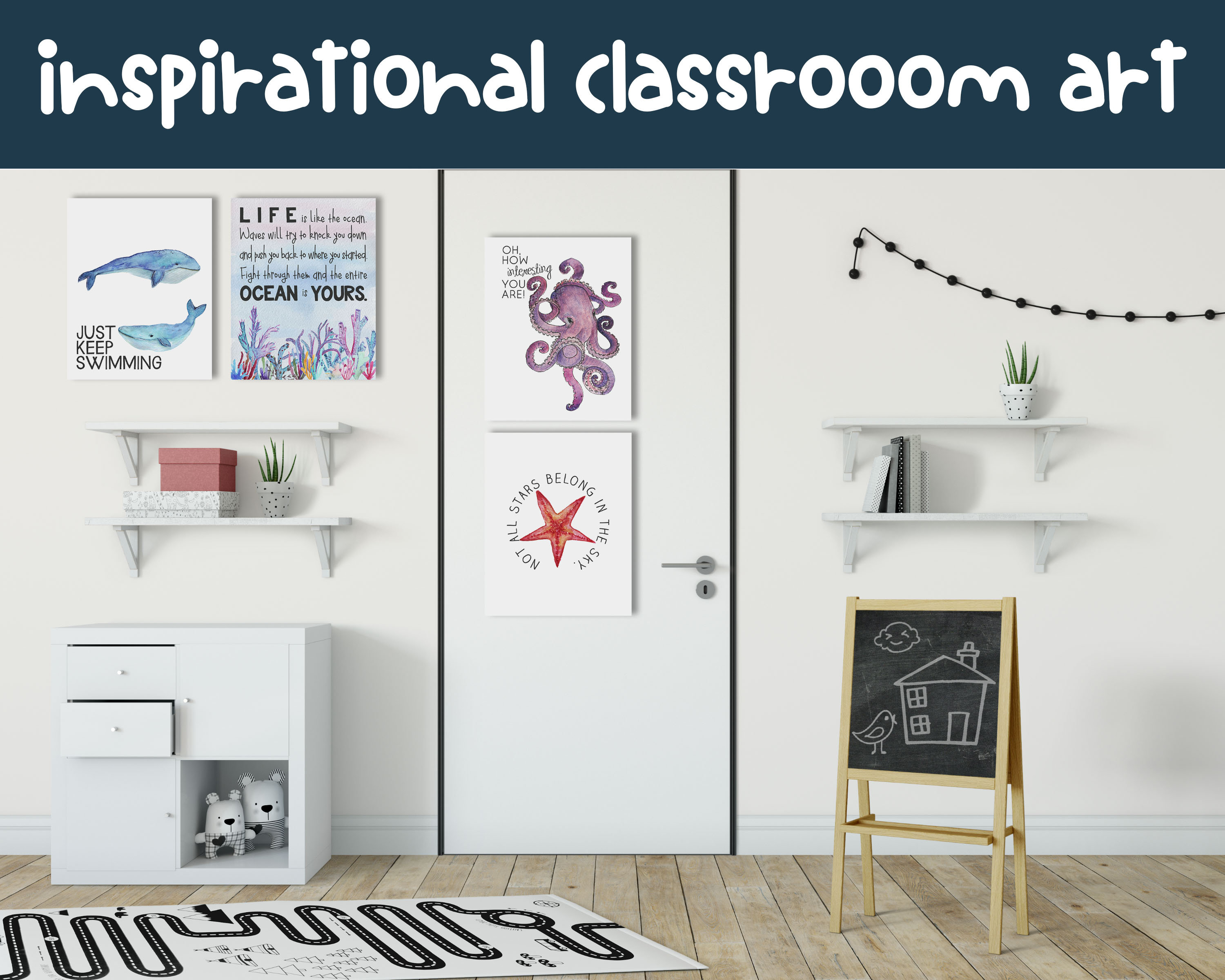 Growth Mindset Classroom Decor, Ocean Classroom Art Prints, Classroom ...