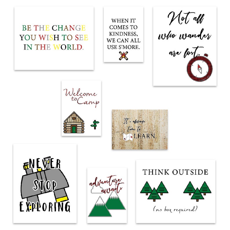 Camping Theme Classroom Decor Camp Quotes Camping Art | Etsy