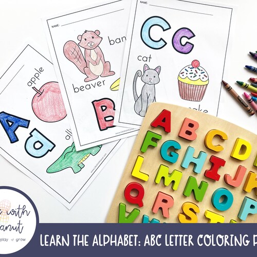 ABC Alphabet Coloring Pages Ebook Preschool Activity - Etsy