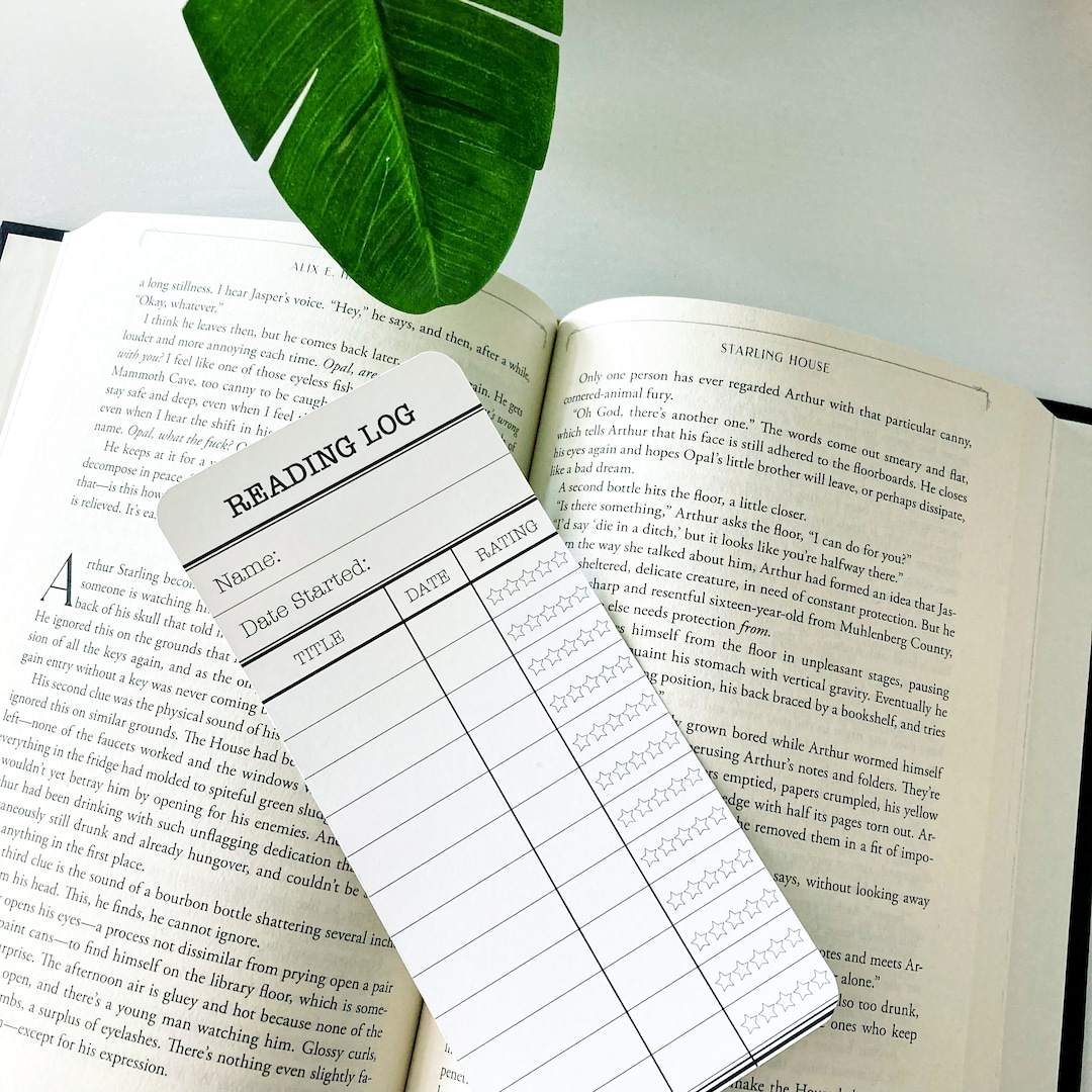 Reading Log Bookmark, Book Ratings, Bookish Gifts, Gifts for Her, Book ...
