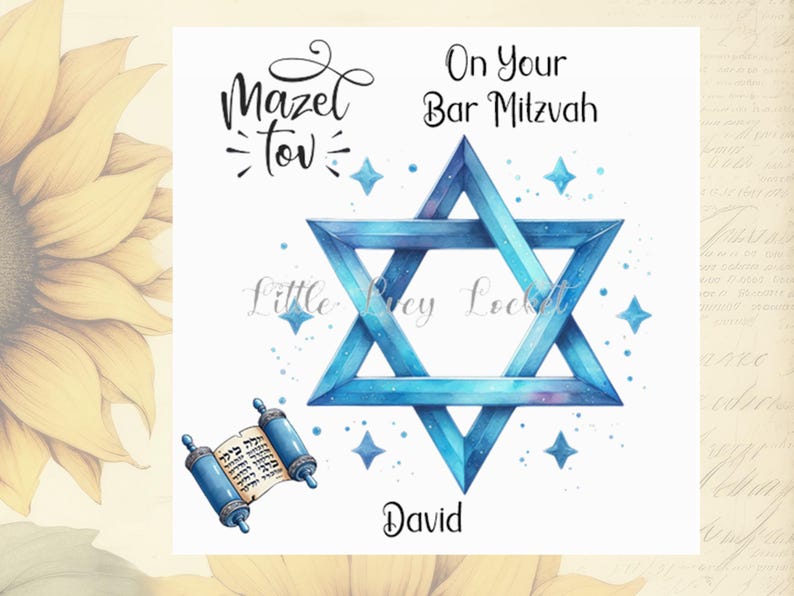 4 Design Choices-bar MITZVAH Card-personalised-coming of Age-jewish ...