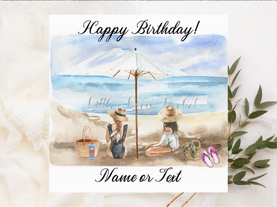 Personalised Birthday Card-female Birthday Card-sea Scene Birthday Card ...