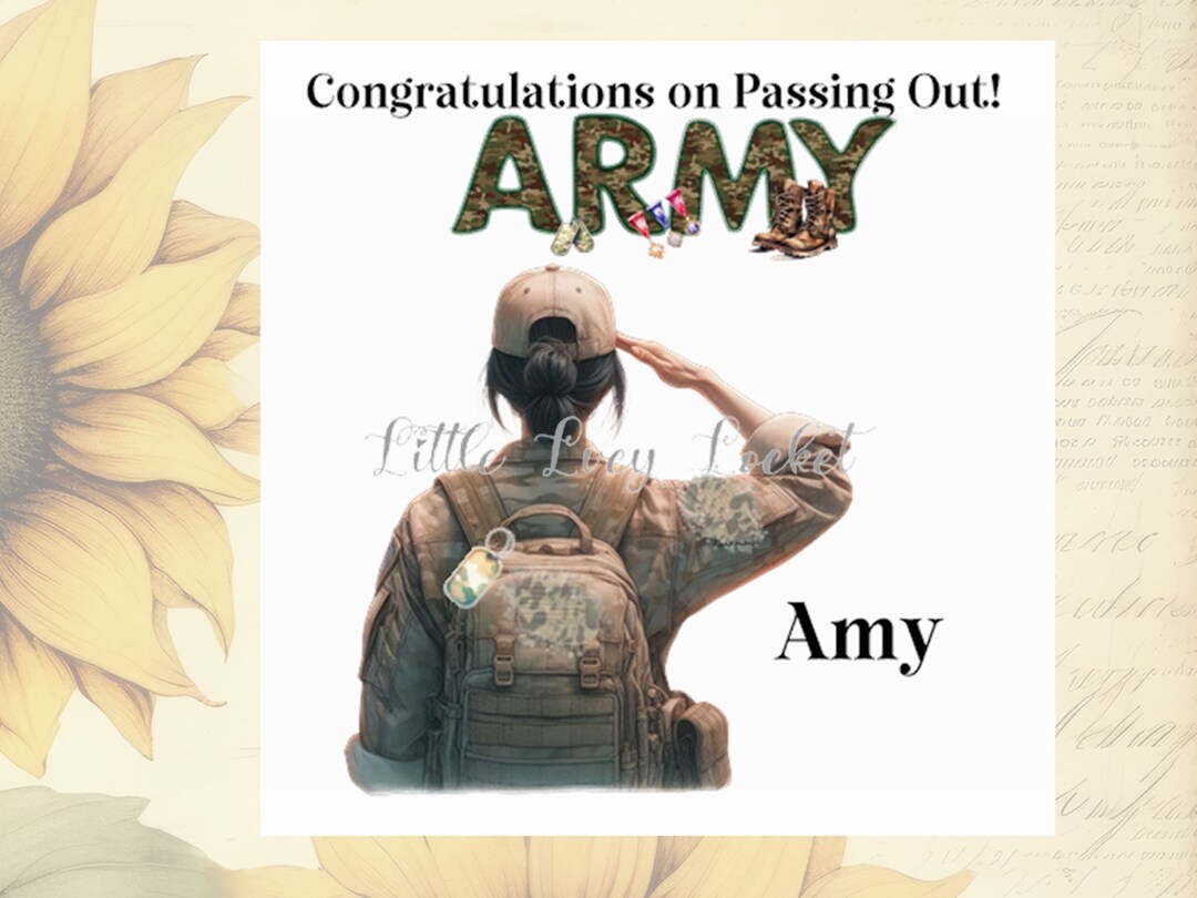 ARMY Passing Out Card-personalised-celebration Card-military Card ...