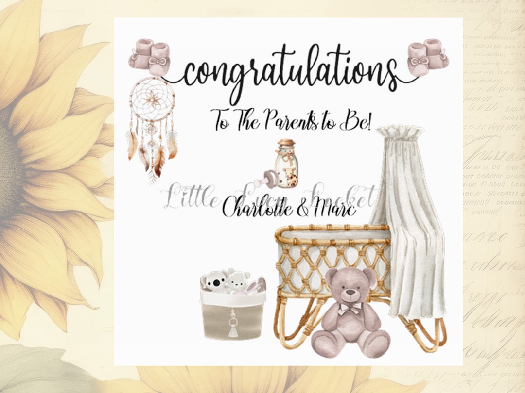 PARENTS to Be Card-personalised-congratulations Card for Parents-new ...