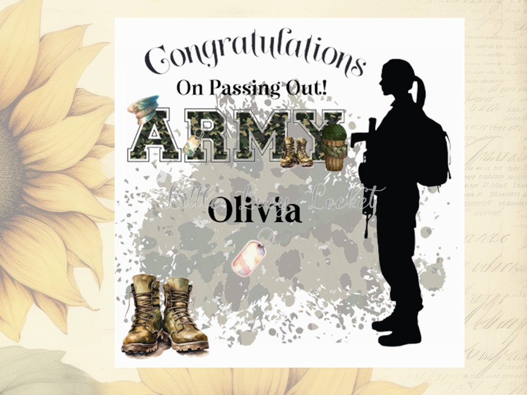 Personalized Army Passing Out Card: Female Soldier Congratulations - Etsy