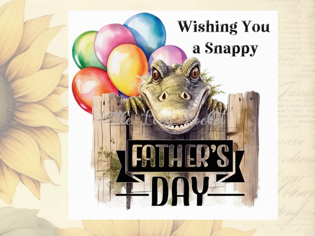 ALLIGATOR Father's Day Card-snappy Father's Day-crocodile/alligator ...