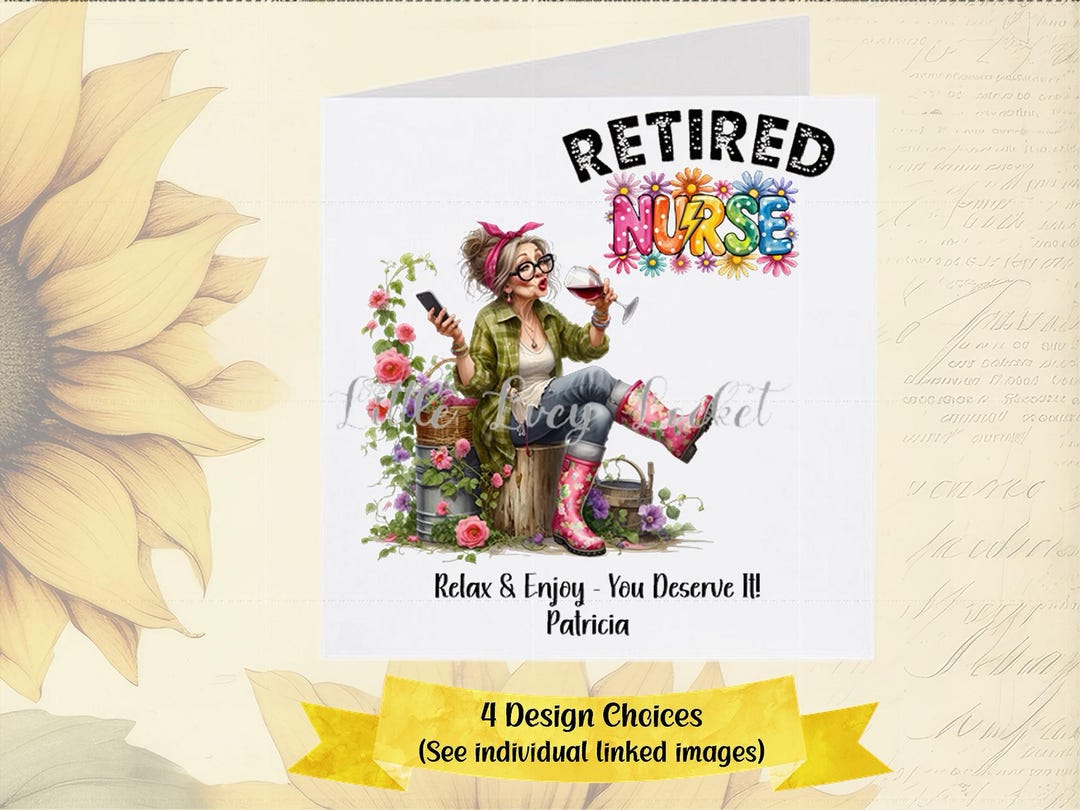 Personalized Retired Nurse Card: Watercolor Design, 4 Choices - Etsy