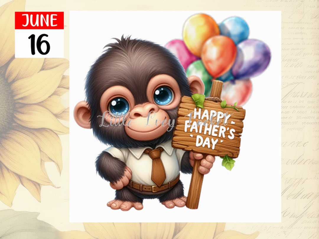 Father's Day Card-fun Monkey Theme-father-daddy-dad-happy Father's Day ...
