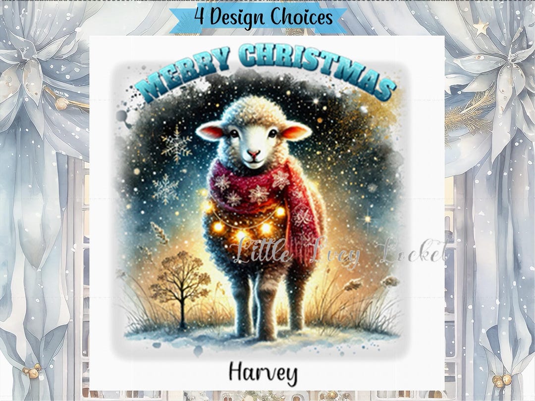 4 Design Choices-sheep Christmas Card-personalised-festive Sheep-ewe ...