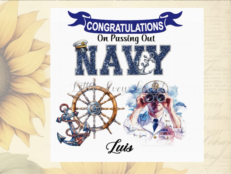 NAVY Passing Out Card-personalised-4 Design Choices-sailor Passing Out ...