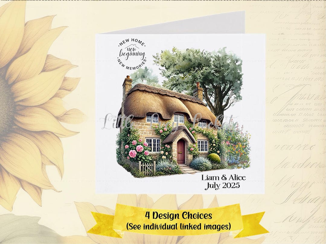NEW HOME Card-4 Design Choices-personalised-house Move Card-welcome to ...