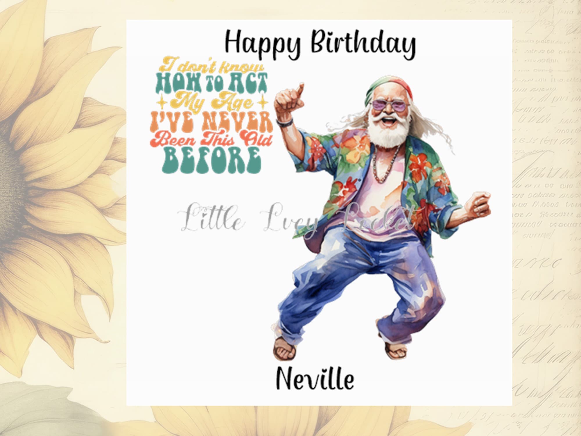 Funny Older Man-personalised Birthday Card-act Your Age-witty-humour ...