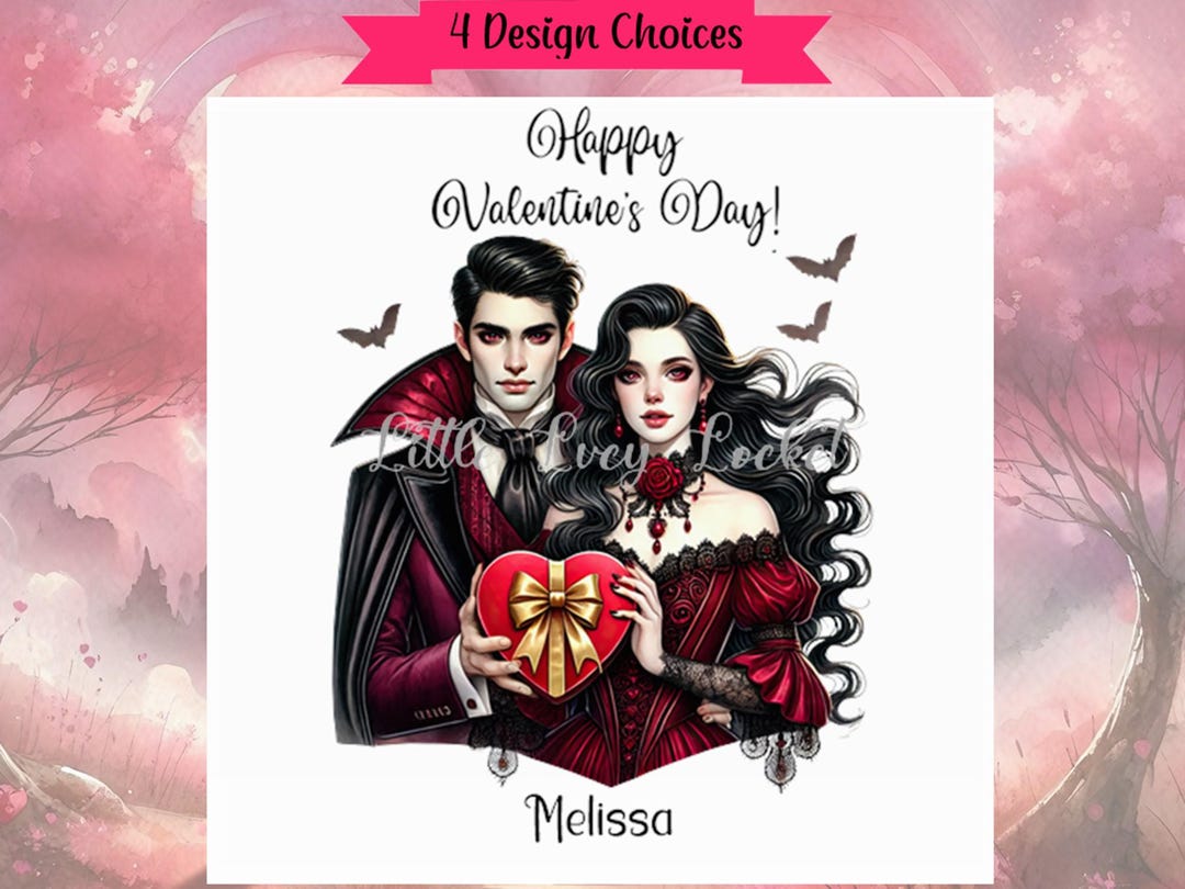 4 Design Choices-vampire Valentine Card-personalised-gothic Valentine ...
