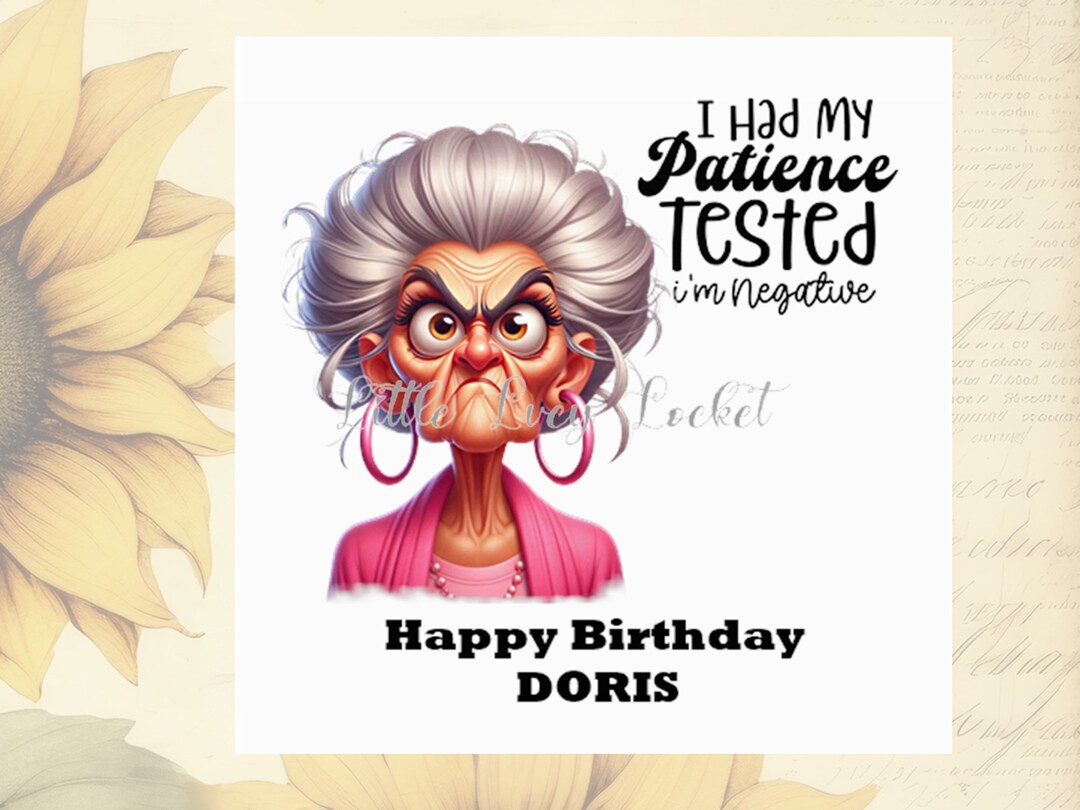 Grumpy Grandma Card-i Had My Patience Tested, I'm Negative-funny Old ...