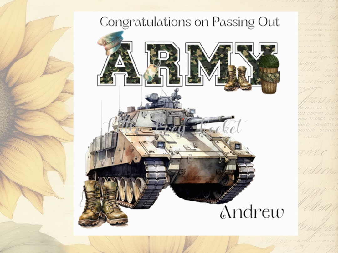 ARMY Passing Out Card-personalised-celebration Card-military-soldier ...